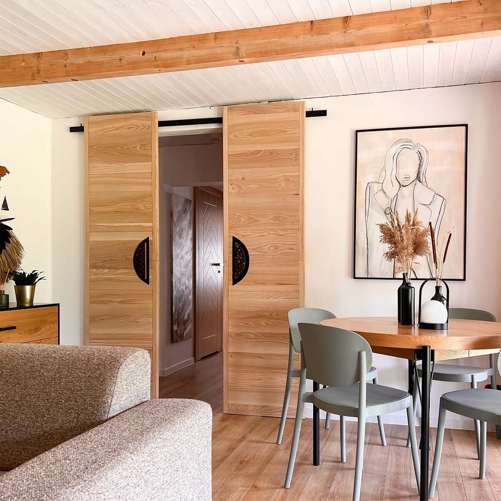 Wohnzimmer Schiebetren Holz